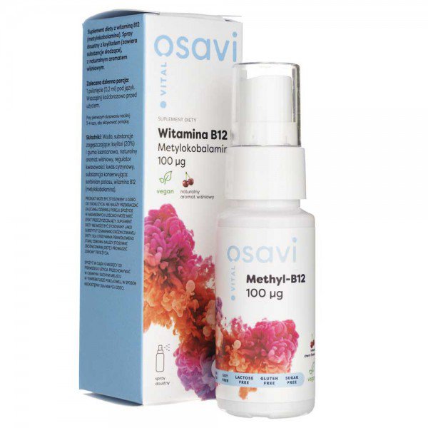 Osavi Witamina B12 (Metylokobalamina) Spray 100mcg (Wiśnia) - 25 ml ...
